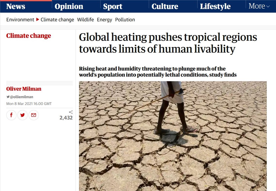 ‘Opwarming van de aarde maakt tropen onleefbaar’ – Klimaatnieuws